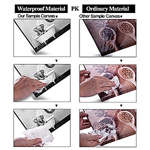 Piy Painting Elephant Bathroom Decor Wall Art, Funny Canvas Prints of Mother and Child Playing Water in Bath Crock, Warm Bathtub Picture with Keep Clean, Keep Happy, Keep Love Words Motivating Kids.