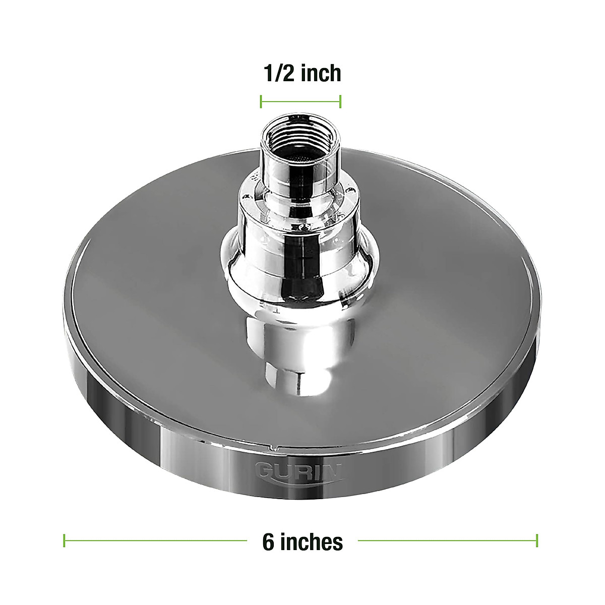 GURIN Shower Head High Pressure Rain, Luxury Bathroom Showerhead with Chrome Plated Finish, Adjustable Angles, Anti-Clogging Silicone Nozzles (2.5 GPM)