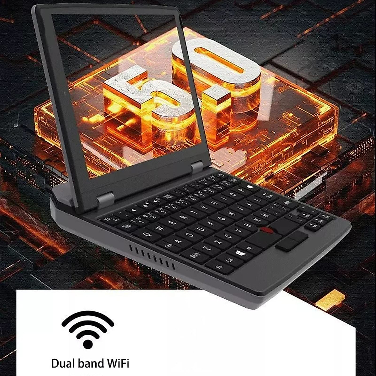 PUSOKEI Mini Laptop, Touchscreen Laptop, 7in HD Touch Screen, Intel J4105 Processor, HD Graphics 600, 12GB RAM, SSD Storage, HDMI, 2MP Webcam, 2.4G/5G WiFi, BT4.2, Metal Body, Windows10 (12G+1T)