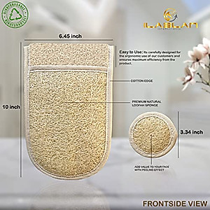 Loofah Exfoliating Body Scrubber, Face Exfoliator Pad, Loufa Glove, Dual Side, Luffa for Women and Men, Loofa, Bath Sponge, Shower Mitt, Feel The Naturalness (Pack of 1)