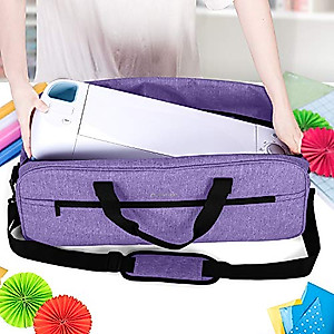 Yarwo Carrying Case Compatible for Cricut Maker, Cricut Explore Air (Air 2), Silhouette Cameo 3 and Cameo 4, Die-Cut Machine Travel Tote Bag with Pockets for Craft Tools and Supplies, Purple