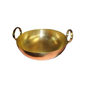Thai Wok Brass Pan Home Cooking Food and Dessert for Thai Chinese Japanese Korean Restaurant - Size 8" Durable and Great Heat Control