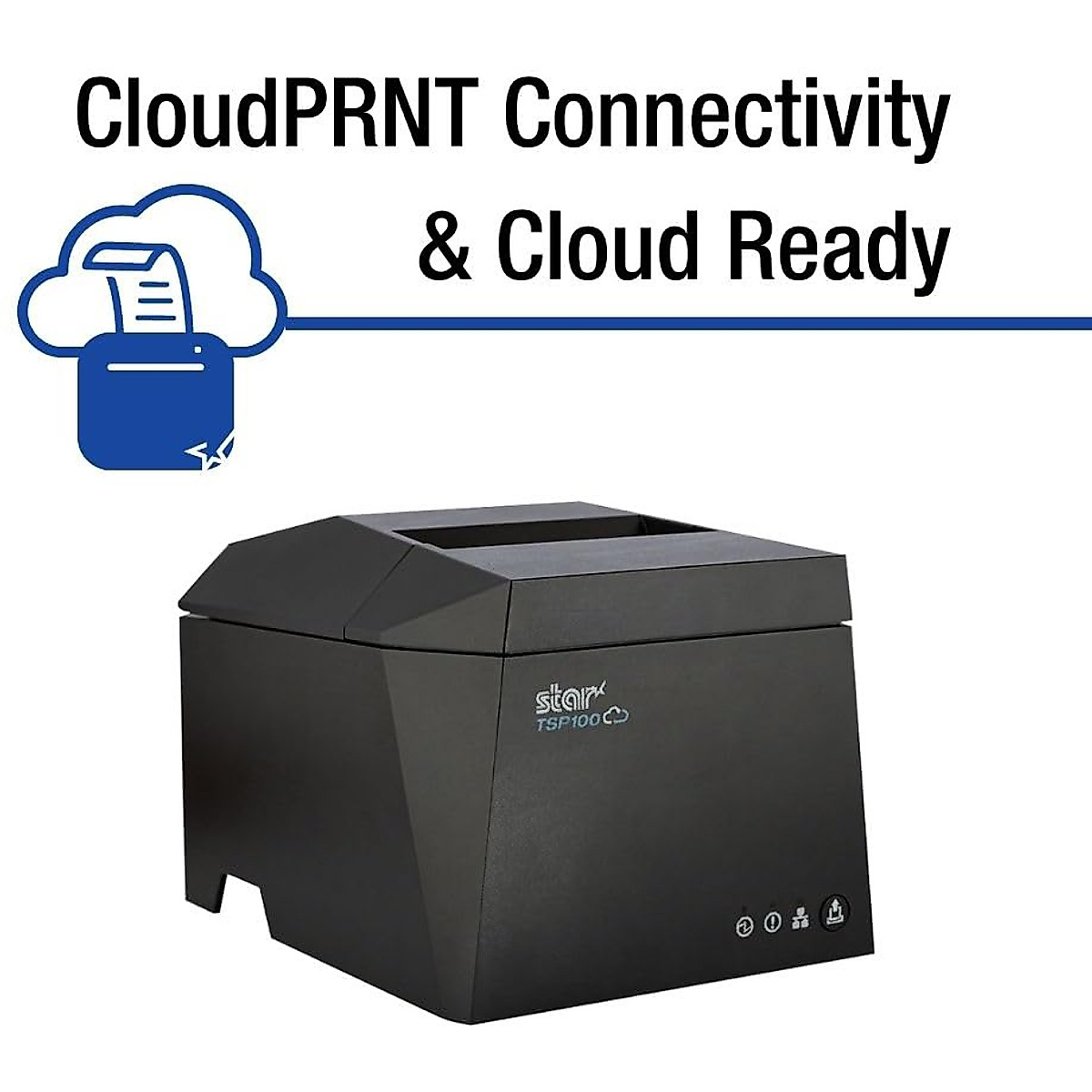 Star Micronics TSP143IVUE USB/Ethernet (LAN) Thermal Receipt Printer with Android Open Accessory (AOA), CloudPRNT, Cutter, and Internal Power Supply - Gray