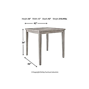 Signature Design by Ashley Parellen Modern Square Counter Height Dining Table, Gray