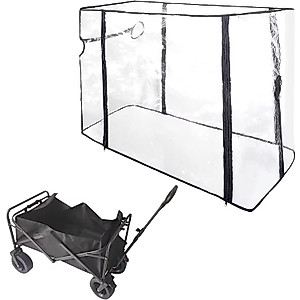 Wagon Rain Cover,Push Pull Folding Wagon Rain Cover,Wagon with Canopy Clear Cover,Heavy Duty Rain Cover for Wagon Canopy Trolley Cart.Wagon Accessories for Kids Outdoor Garden Camping Shopping
