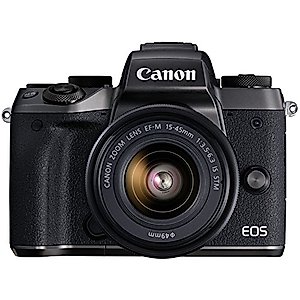 Canon EOS M5 Mirrorless Camera Kit 15-45mm Lens Kit - Wi-Fi Enabled & Bluetooth (Renewed)