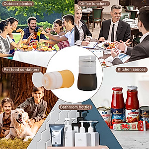 Ksooly 4-Pack 1.3Oz. Squeeze Salad Dressing Bottles with Cleaning Brush, Small Salad Dressing Container to Go, Portable Sauce Condiment Bottles, Food-grade Silicone, BPA Free