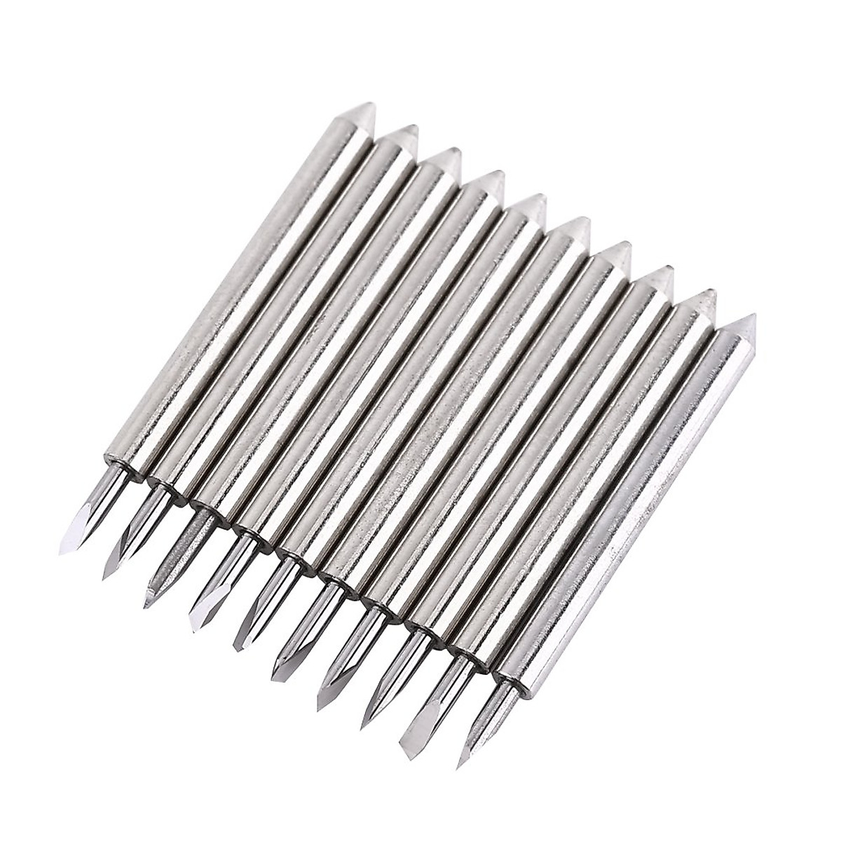 Cutter Blades 10pcs Precision Cutter Plotter Cutting Blades Cemented Carbide Blade Craft Cutter for Vinyl Cutting 30 deg 45 deg 60 deg(30°)