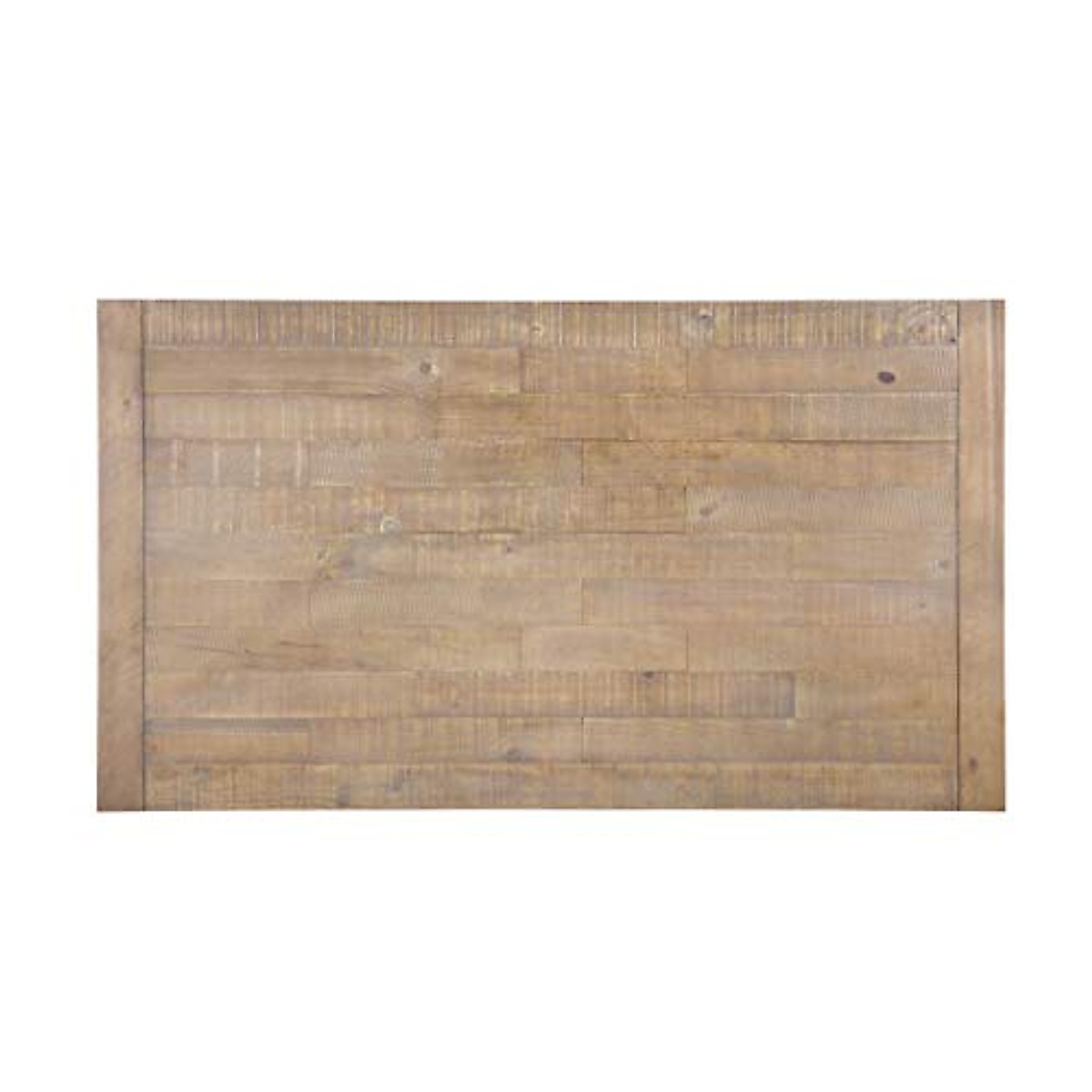 Roundhill Furniture Prato 6-Piece Dining Table Set with Cross Back Chairs and Bench, Antique White and Distressed Oak Finish