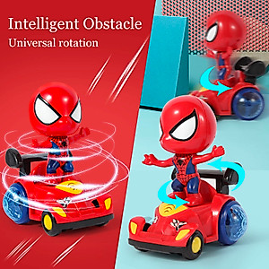 Intelligent Walking Singing Dancing Toy Car 360 Degree Rotation Superhero Robot Fun LED Flash with Music 2 3 4 5 6 7 8 Year Old Toddler Boys Girls Interactive Educational Gift with Birthday Gift