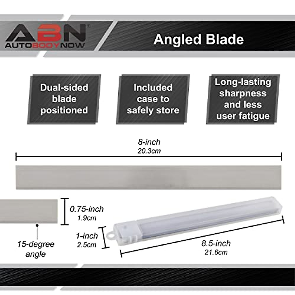 ABN Replacement 8in Floor Razor Scraper Blades 5-Pack – Heavy-Duty Garage Flooring Removal and Demolition Razors