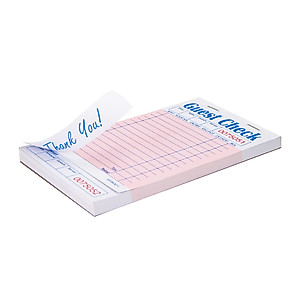 DGBDPACK Guest Check Pads EP-3632-1 (20 Pads), Total 1000 Pink Waitress Notepad, Server Order Pads