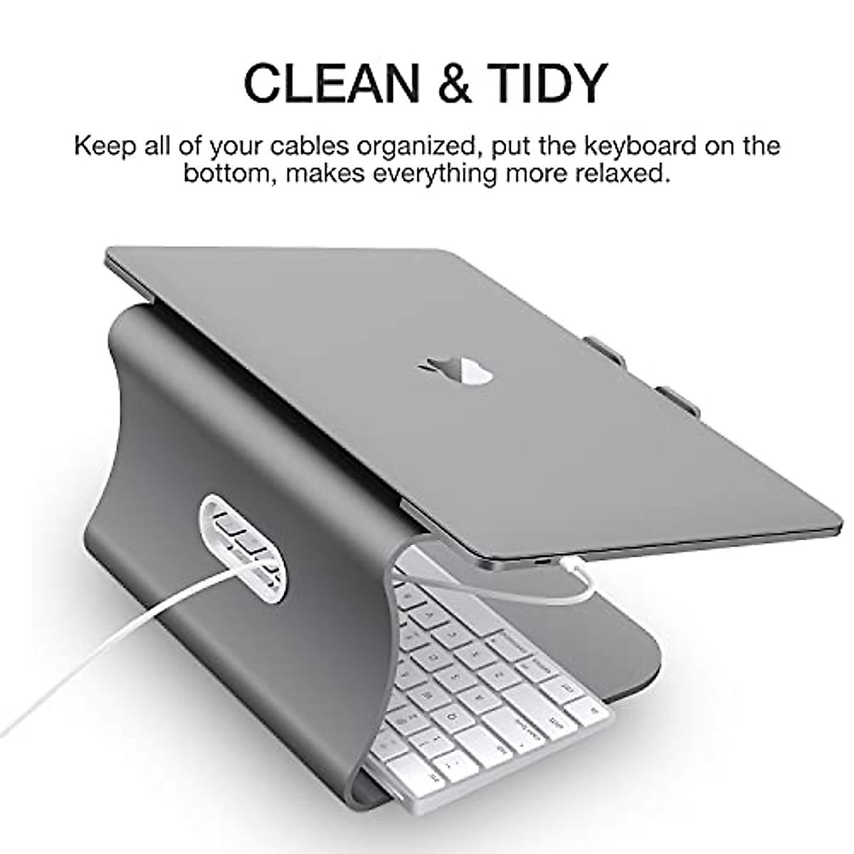 Bestand Laptop Stand - Aluminum Cooling Computer Stand & Holder for Apple MacBook Air, MacBook Pro, All Notebooks, Grey (Patented)
