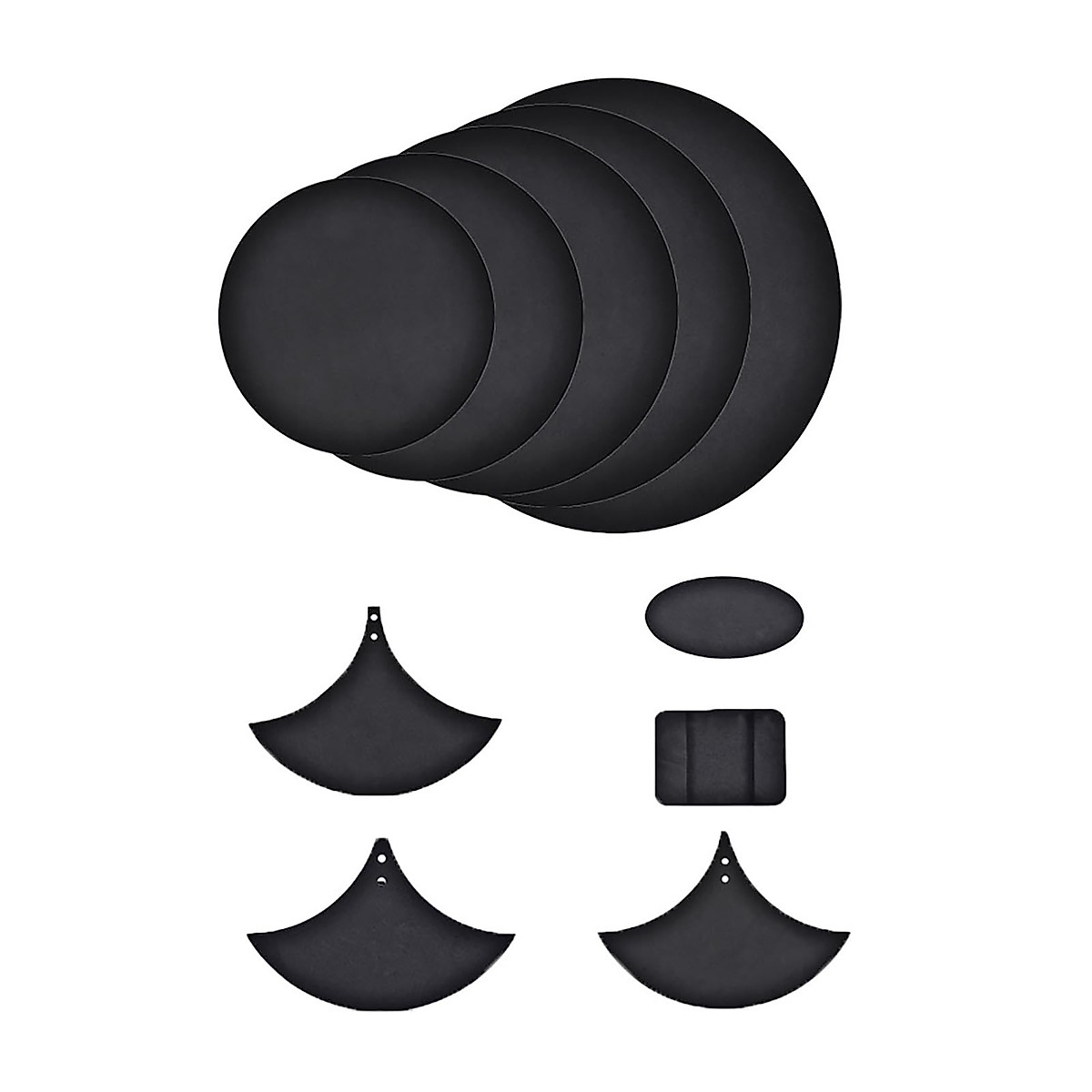 Drum 10 Pcs Drum Practice Pad Portable Silent Drum Pad Black Bass Snare Drum Sound off Mutes Set for Quiet Practice with 4pcs Clips