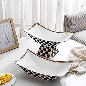 Porlien Checker Fruit Bowl with Stand