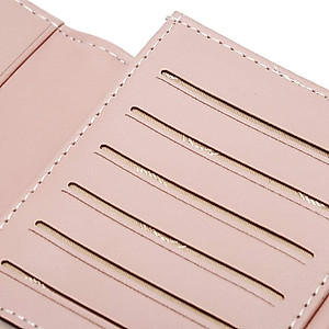 Xeminor Wallet Women's 3 Fold Wallet Ladies Long Wallet Ladies Gift Large Capacity Ladies Wallet Multi-function PU Leather Wallet 1Pcs Pink