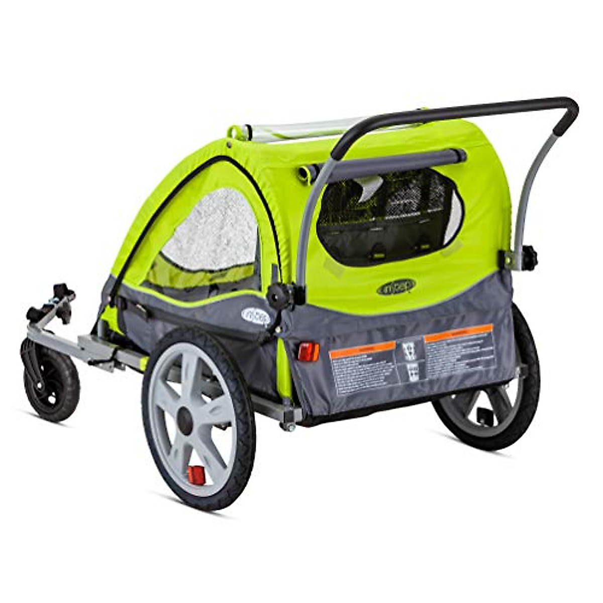 Instep Quick-N-EZ Double Tow Behind Bike Trailer, Converts to Stroller/Jogger, Green
