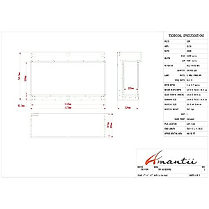 Amantii TRV-45-BESPOKE Tru View Bespoke - 45" Indoor/Outdoor 3 Sided Electric Fireplace, WiFi, Bluetooth, Speaker, and a Selection of Media Options