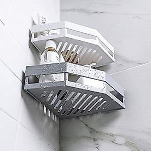 TOPBATHY Frame Stand Bathroom Corner Shelf Wall Mounted Shower Caddy Storage Holder Free Of Punch Corner Triangle Rack Organizer For Toilet Bathroom Kitchen Organizer Rack