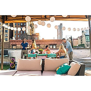 Philips X5206 Bluetooth Party Speaker with Extra bass, Up to 14 Hours Battery, Party Lights and Karaoke Effects, Microphone and Guitar Input, Audio-in, USB Charging, Built-in Trolley, TAX5206