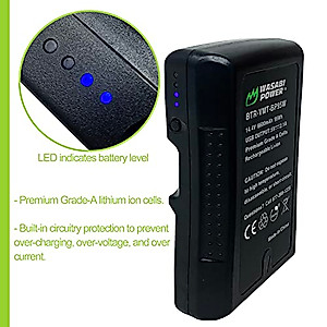 Wasabi Power V Mount/V Lock Battery (95Wh, 14.4V, 6600mAh) Rechargeable Li-ion Battery for Broadcast Video Camcorder, Compatible with Sony HDCAM, XDCAM, Digital Cinema Cameras and Other Camcorders