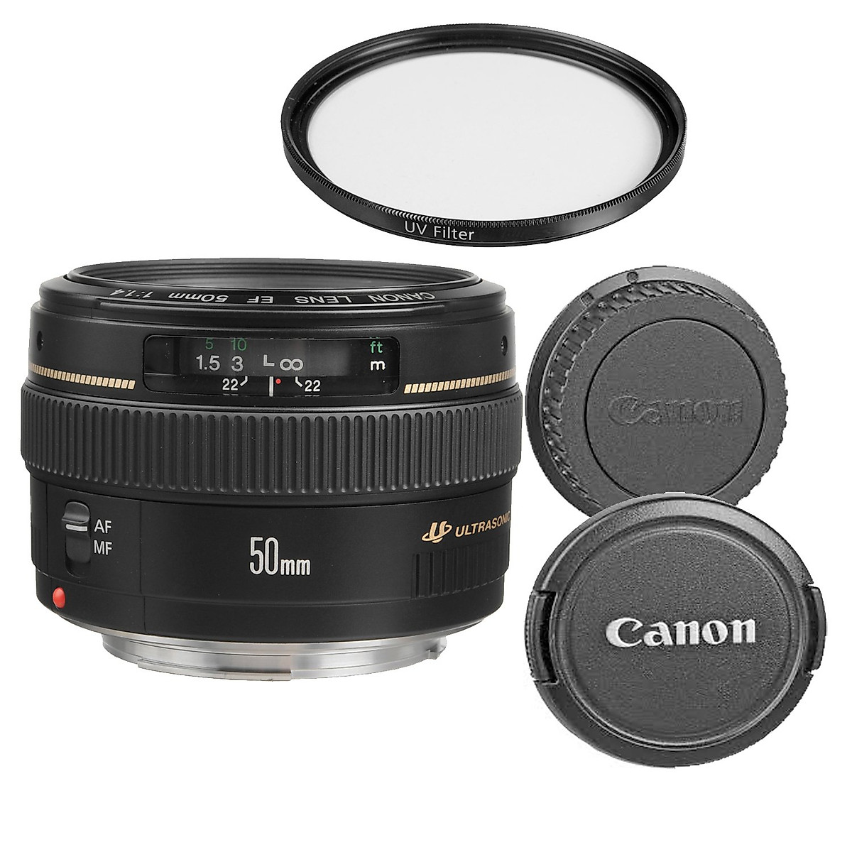 Canon EF 50mm f/1.4 USM Standard Lens for Canon SLR Cameras - Fixed (Renewed)