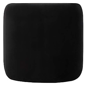 Safavieh Home Collection Kibo Modern Waterfall Black Velvet Ottoman (Fully Assembled)