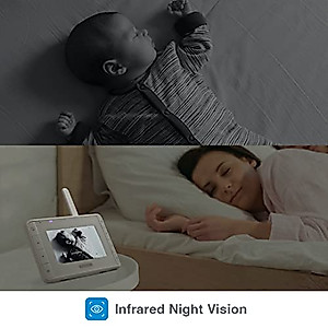 BLACK+DECKER 4.3" Digital Video Baby Monitor with Pan-Tilt-Zoom Camera, Infrared Smooth Video & Motorized Pan/Tilt, Auto Night Vision, and Room Temperature Monitoring, Smooth Motion, Two Way Talk