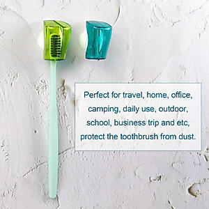 AUEAR, 3 Pack Toothbrush Head Covers with Suction Cup Anti Dust Wall Mirror Toothbrushes Holder Protective Case for Bathroom Home Travel Outdoor & Camping