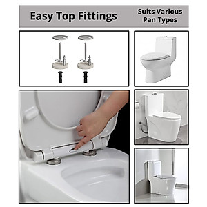 Generic Soft Close Toilet Seat, Toilet Seat with Quick Release for Easy Clean, Oval Shape Toilet Seat for Standard Size, Universal and Durable Toilet Seats, Toilet Seat with Adjustable Hinges, White