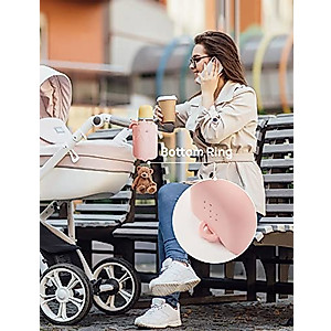 JOYTUTUS Universal Stroller Cup Holder, Cutie Holder Silicone Phone Holder Organizer for Stroller, Bike, Treadmill, Walker, Boat, Lawn Chairs (Pink)