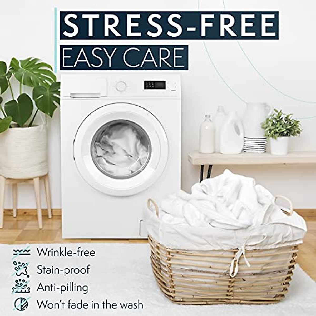 HC COLLECTION Full Size Sheets - Deep Pocket Bed Sheets - Extra Soft & Breathable - 4 PC Set, Easy Care, Machine Washable - Cooling Lavender Sheets