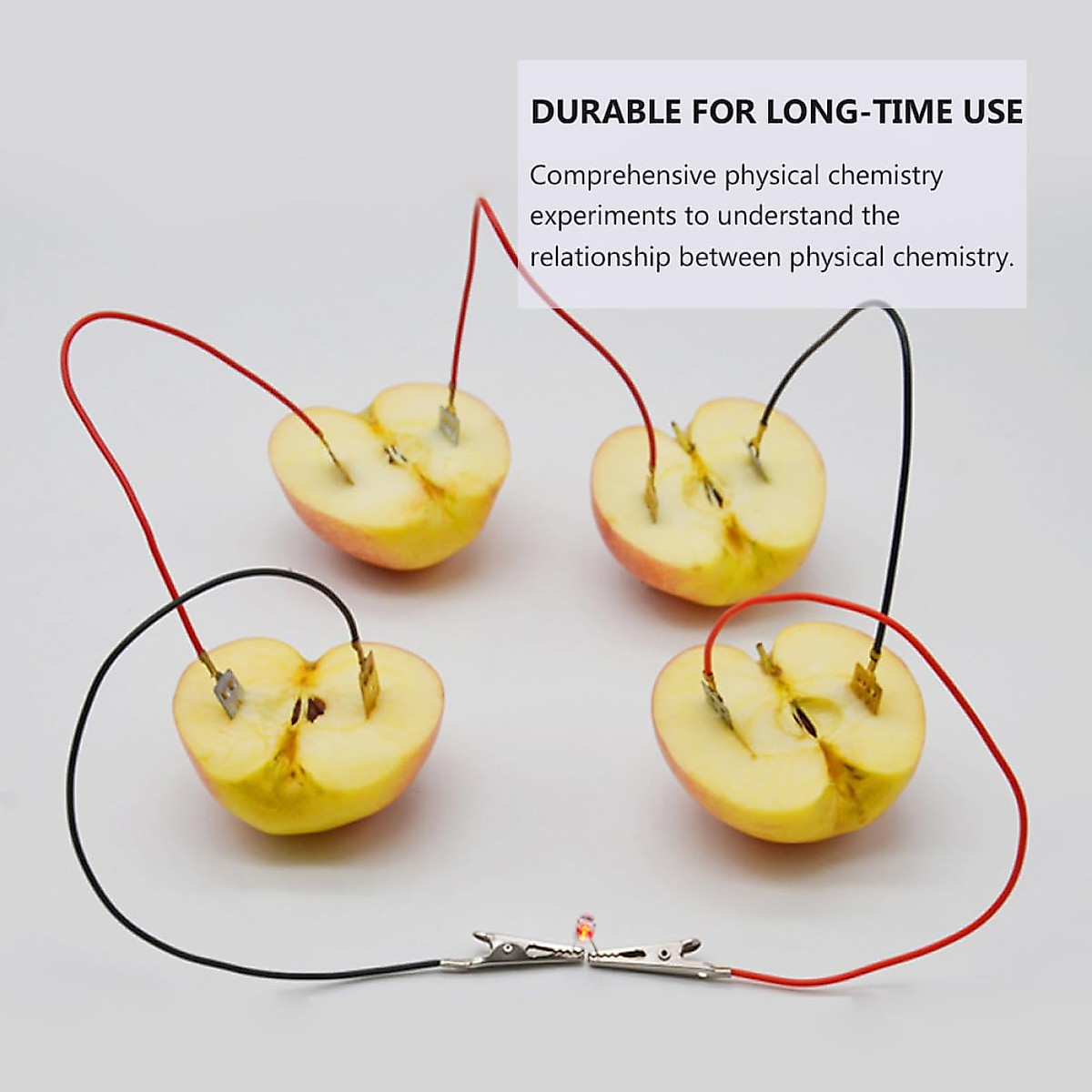 NESTINGHO 2 Sets Fruit Power Generation Experiment Equipment DIY Fruit Battery Materials Lemon Puzzle Toys Electrode Strips Brain Toy Experiments Science Scientific Zinc Electrode Show Metal