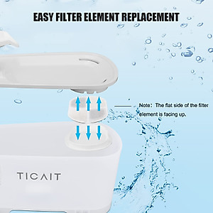 TIKAIT Cat Water Fountain Filter, 8 Pack Filters & Pre-Filter Sponges for 84oz/2.5L Automatic pet Water Dispenser, Water Bowl with Ultra-Quiet Smart Pump for Cats Dogs