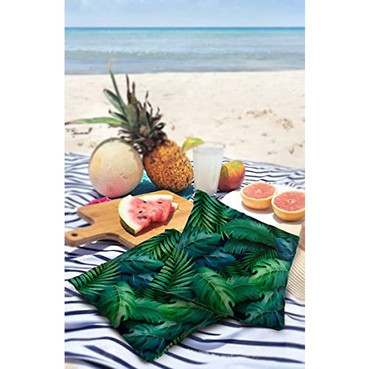 Outdoor Waterproof Pillow Covers for Patio Furniture Tropical Plants Decorative Throw Pillow Cover Monstera Leaf Pillowcases Set of 2 Cushion Case for Sofa Couch Chair Home Decor 18 x 18 in