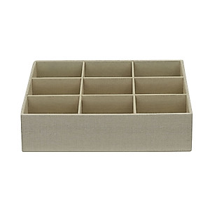 Household Essentials 3 Piece Drawer Organizers Starter Set, Customizable Inserts, Large Tray and 2 Small Trays, Cream