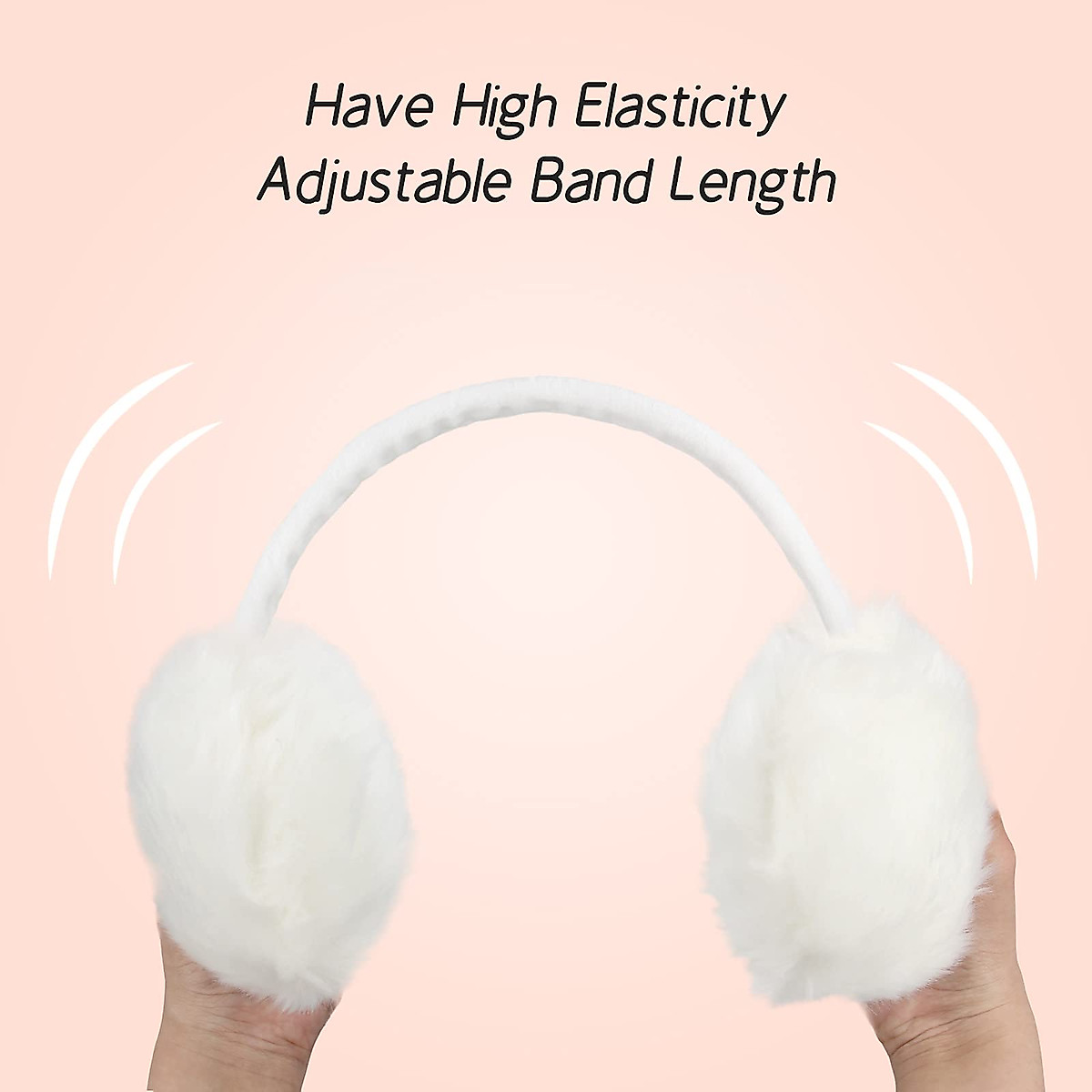 POXIMI Women Winter Earmuffs Girl Ski Adjustable Ear Covers for Cute Bow Ear Warmer Outdoor Earmuff Fleece Lining