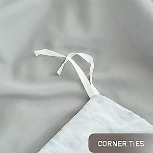 QSTEHEML Duvet Cover Queen Size, Branch Pattern Print Duvet Cover for All Seasons, 3 Pieces Ultra Soft Microfiber Duvet Cover Set with Zipper Closure and Corner Ties (Gray, Queen, 90x90'')