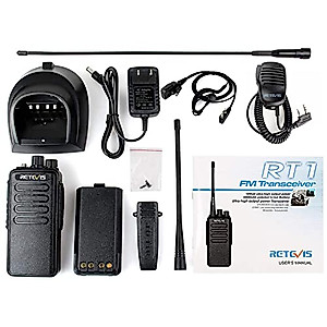 Retevis RT1 Handheld Radios Two Way Long Range,Strong Penetration 2 Way Radio with 3000mAh Rechargeable,VOX Adjustable Professional Walkie Talkies with Earpiece and Mic Set(4 Pack)