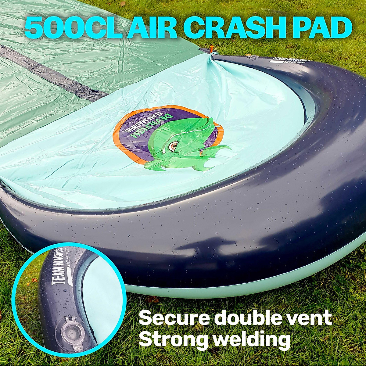 TEAM MAGNUS 31ft Slip and Slide Water Slide with Inflatable Crash Pad, Adjustable Sprinkler for Kids – Slip and Slide for Adults & Kids, Perfect for Backyard Fun