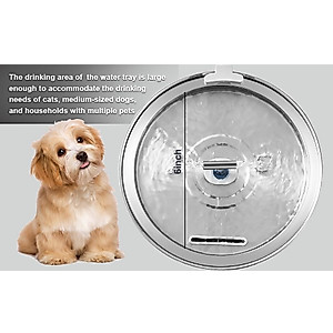 Lawfery Cat Water Fountain Stainless Steel, 0.8gal/108oz Pet Water Fountain, 3 Replacement Filters, Automatic Cat Fountain with Quiet Pump Suitable for Cats, Dogs and Multi-pet households (Window)