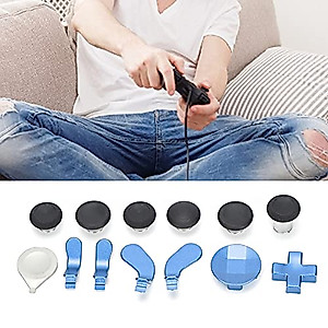 Naroote Accessories Repair Kit Bundle, Comfortable Hand Feel Durable Game Controller Button Paddles Set for Repair Parts Replacement for Elite Series 2(Blue)