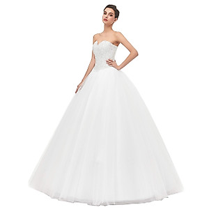 Likedpage Women's Ball Gown Bridal Wedding Dresses (US6, Ivory)