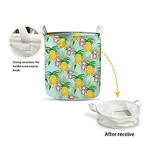 FKELYI American Flag Deer Hunting Laundry Basket Collapsible Hampers for Bathroom,Large Capacity Laundry Hamper Storage Bin with Handle