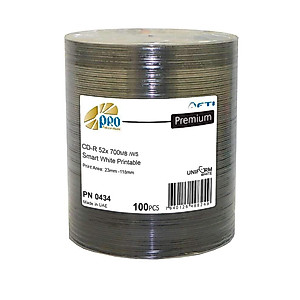Super Blank CDs - CD-R Falcon Smart White Inkjet Hub Printable 52x 700MB 80min 100 Disc Pack