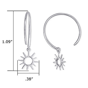 Boma Jewelry Sterling Silver Sunburst Pull Through Hoop Earrings