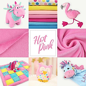 Short Pile Plush Fabric for Sewing/Minky for plushies & Many More ✦ 39.5x29.5 inch ✦ Pile Length 1/16 inch (1.5 mm) ✦ HOT Pink