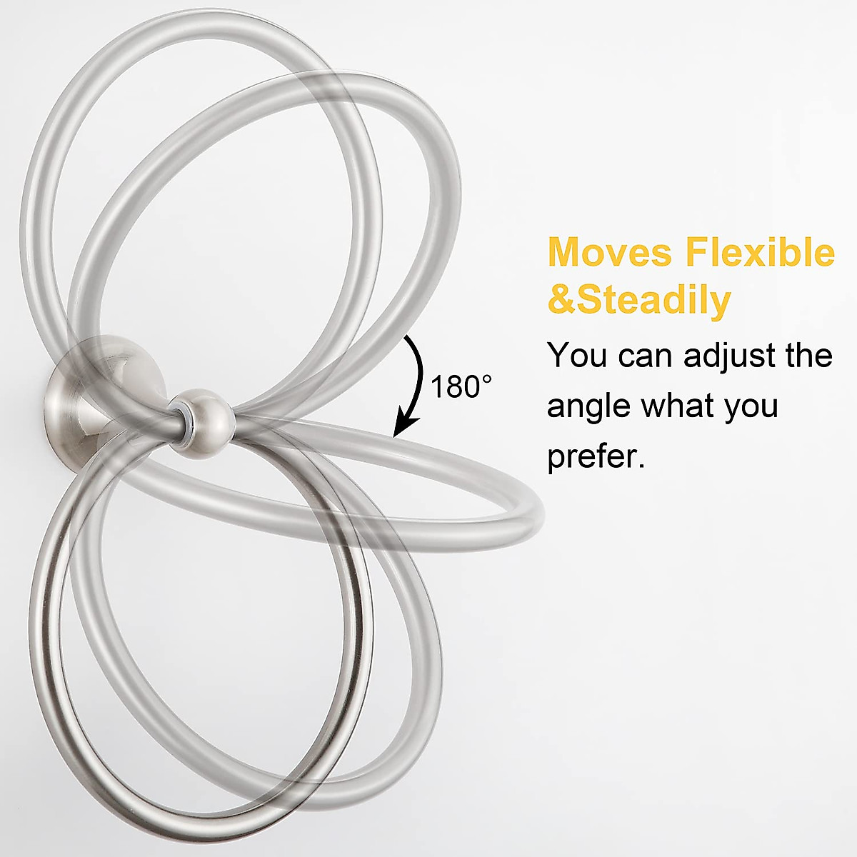 Wall Mounted Classical Design Round Towel Ring for Bathroom (Brush Nickel)