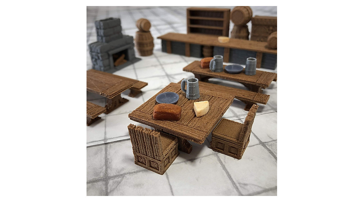 Extruded Gaming Tavern Set for Tabletop RPGs