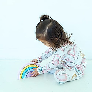 Wooden Rainbow Stacking Toy - Rainbow Stacker Wooden Rainbow Unicorn Wooden Baby Toys - Stacking Rainbow Toy Pull Toy Rainbow Puzzle - Rainbow Stacker Wooden Toy Unicorn Gifts for Girls Unicorn Toy